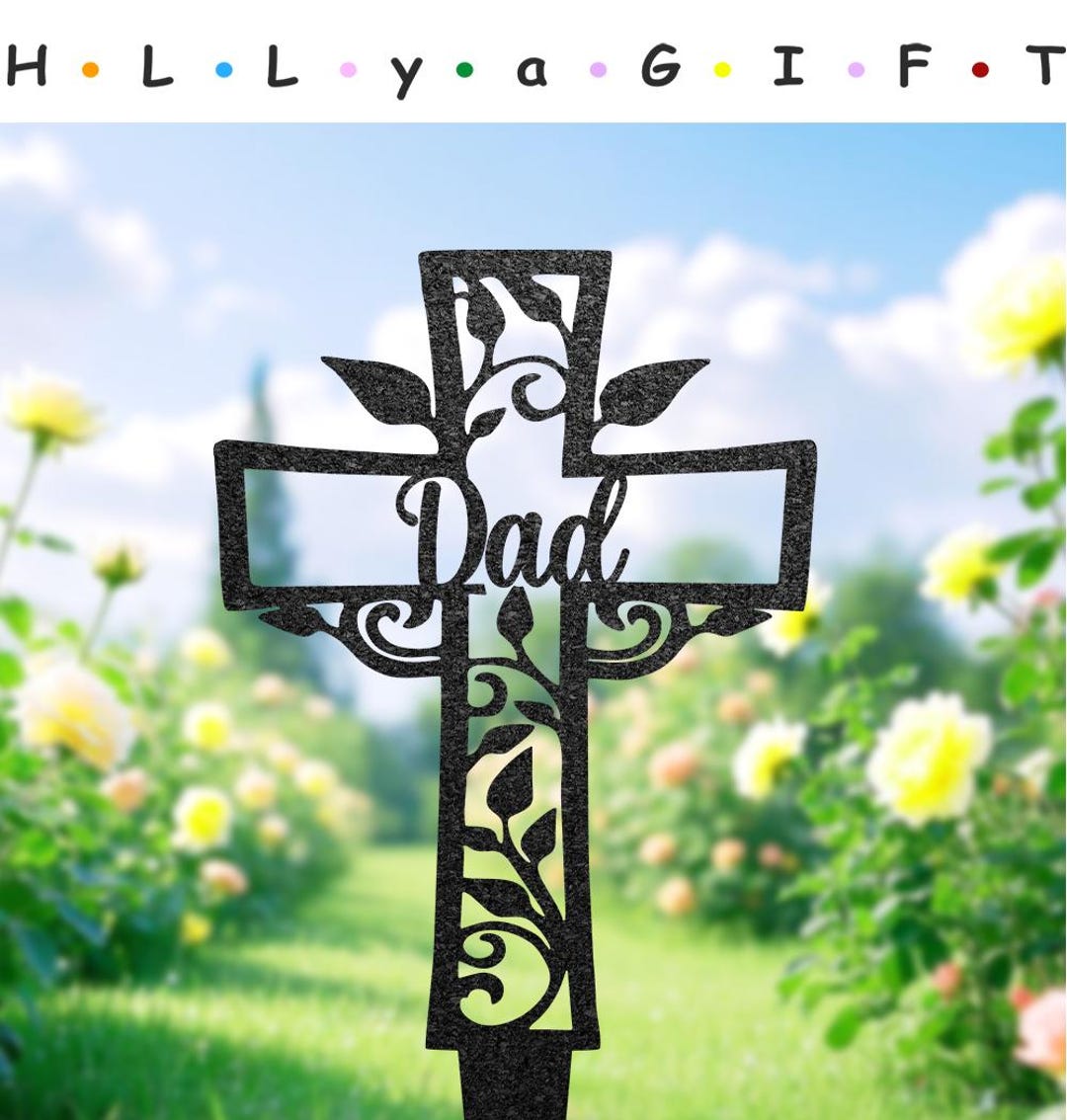 Custom Cross Plaque, Personalized Memorial Cross Stake, Mom/dad Grave ...