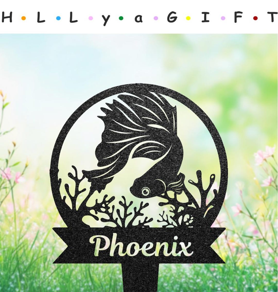 Personalized Fish Memorial Plaque, Custom Fish Name Sign, Fish Loss ...