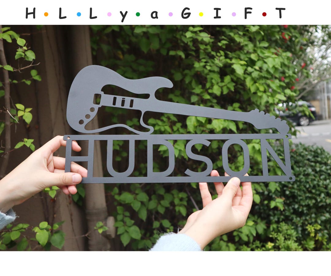 Custom Guitar Monogram Sign, Personalized Musical Instruments Wall Art ...