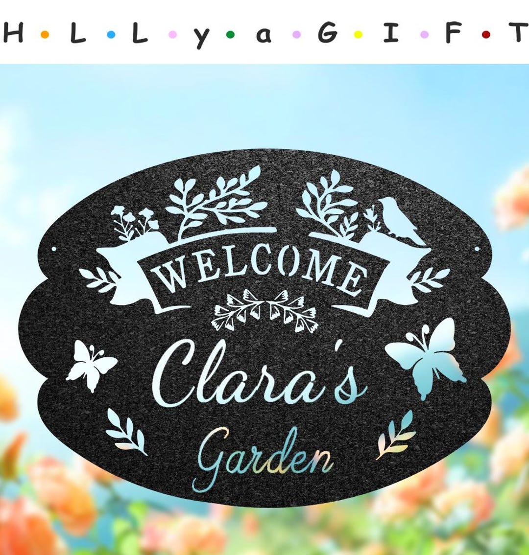Personalized Garden Name Sign, Custom Welcome Porch Decor - Etsy
