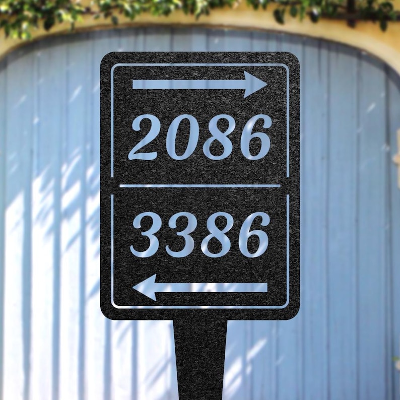Custom Address Sign, Destination Arrow Stake, House Number Plaque - Etsy