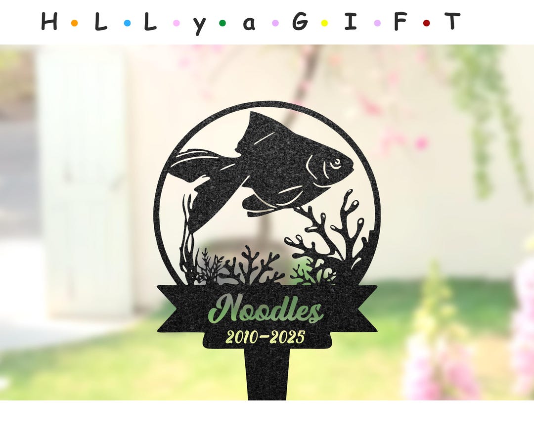 Personalized Fish Memorial Plaque, Custom Fish Grave Stake, Pet ...