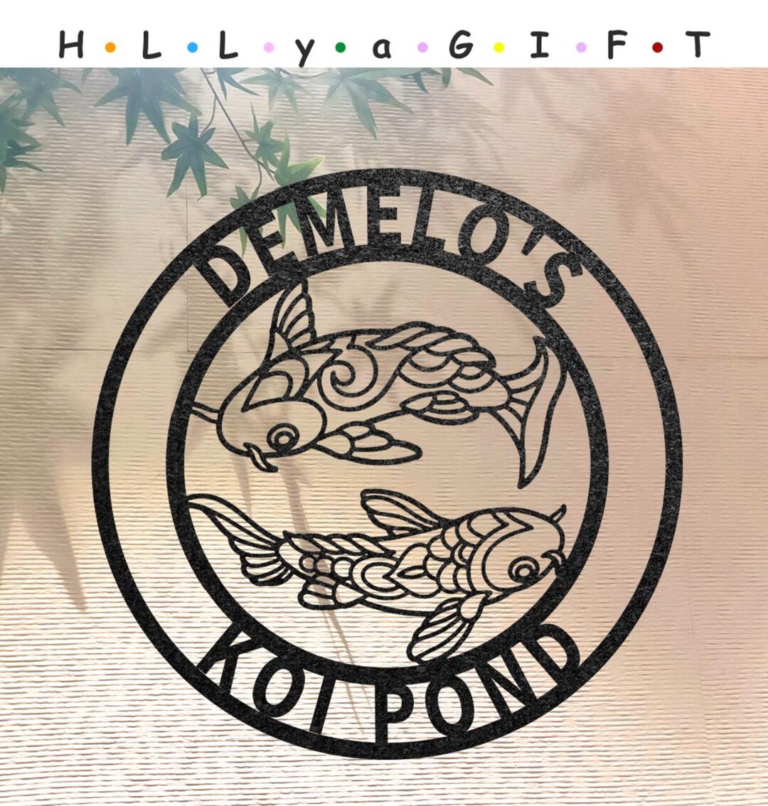 Custom Koi Pond Sign, Personalized Metal Wall Art - Etsy