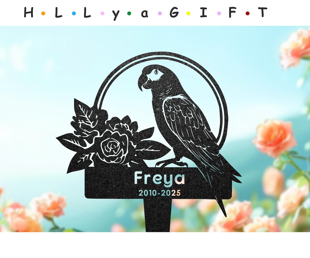 Custom Parrot Memorial Stone, Personalized Pet Grave Marker, Bird ...