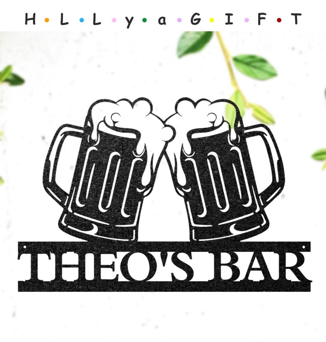 Personalized Beer Mug Metal Sign, Custom Home Bar Decor - Etsy