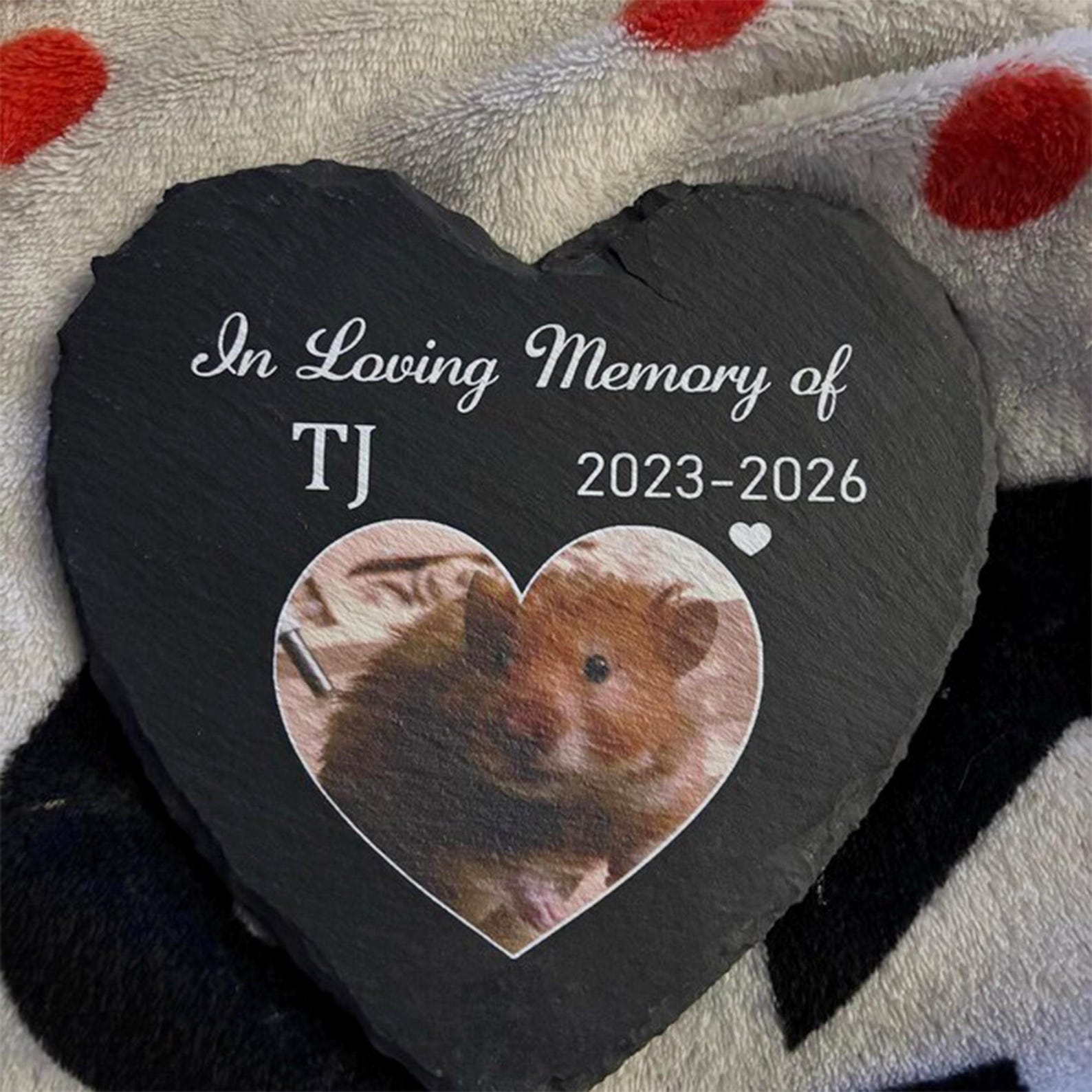 Custom Hamster Memorial Stone, Personalized Photo Grave Marker, Slate ...