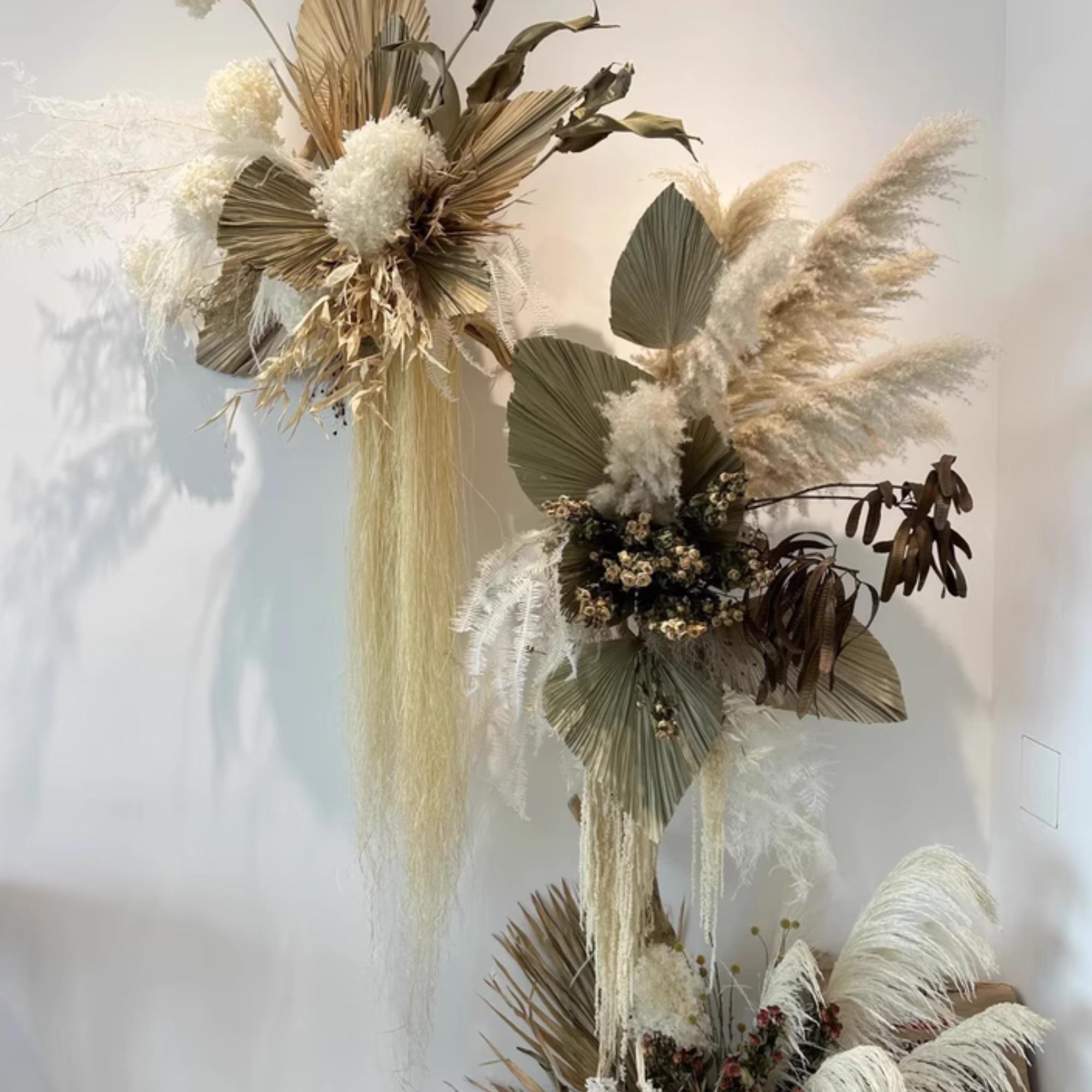 51.1 in Faux Hanging Rice, Draping Lines, Floral Wedding, Wool ...