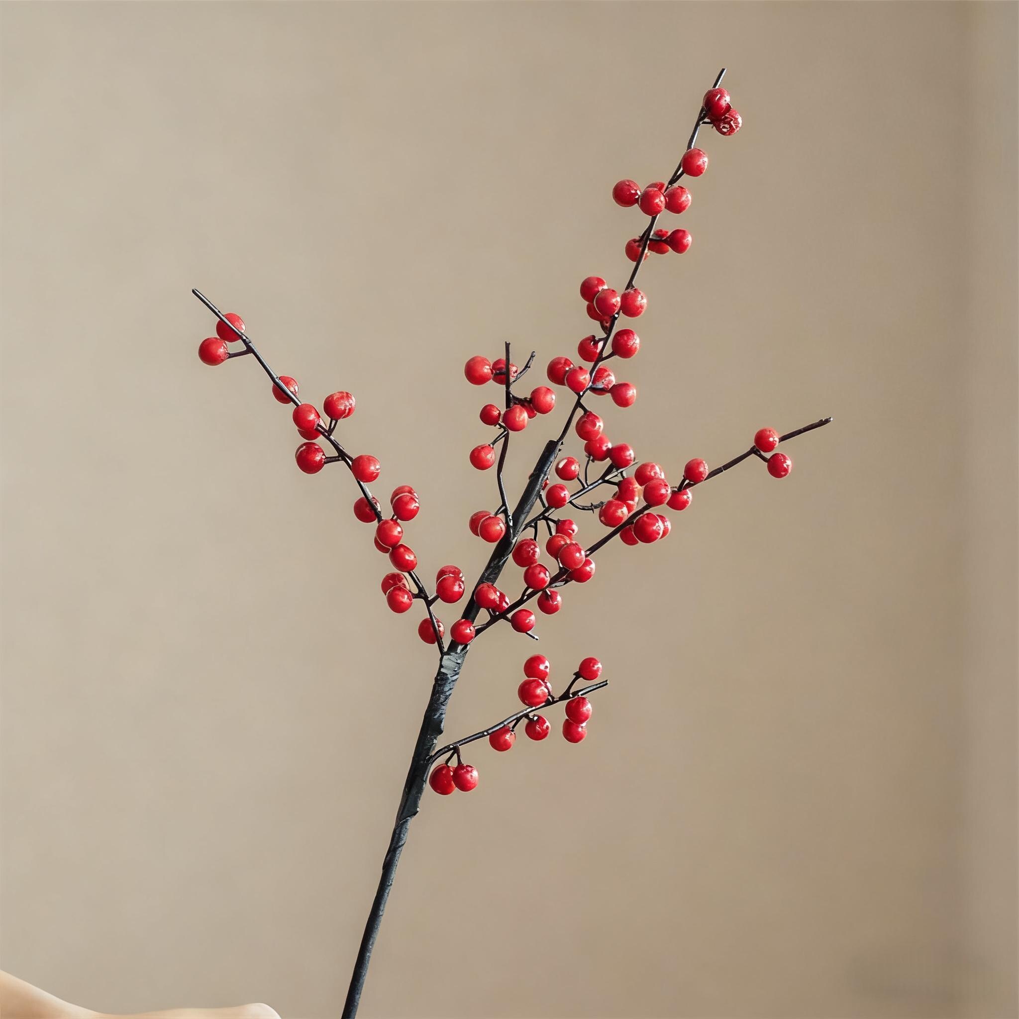 Christmas Artificial Red Berry Stem Set– Artificial Holiday Stems for ...