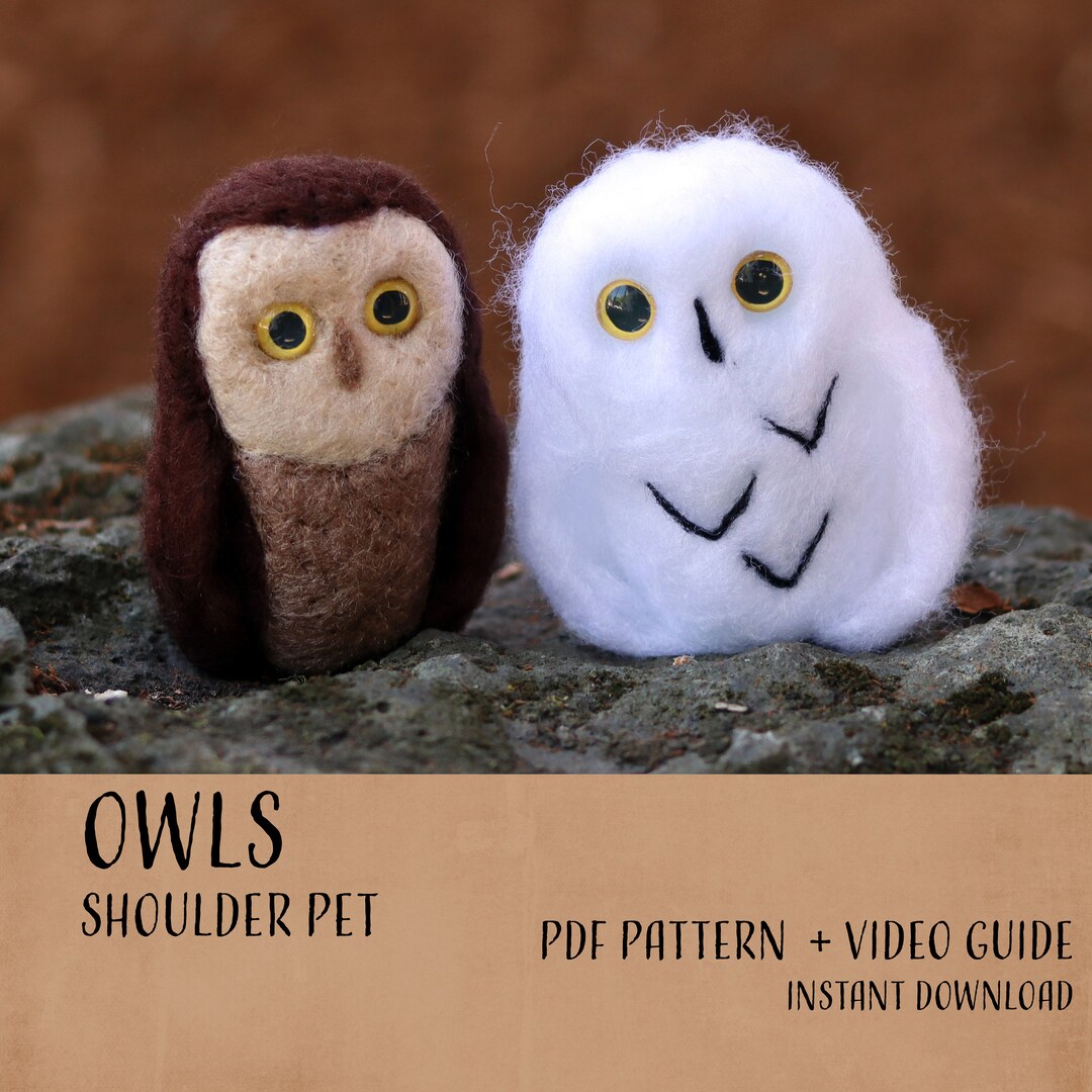 Owls Shoulder Pet PDF Pattern Tutorial! Needle Felting With Acrylic ...