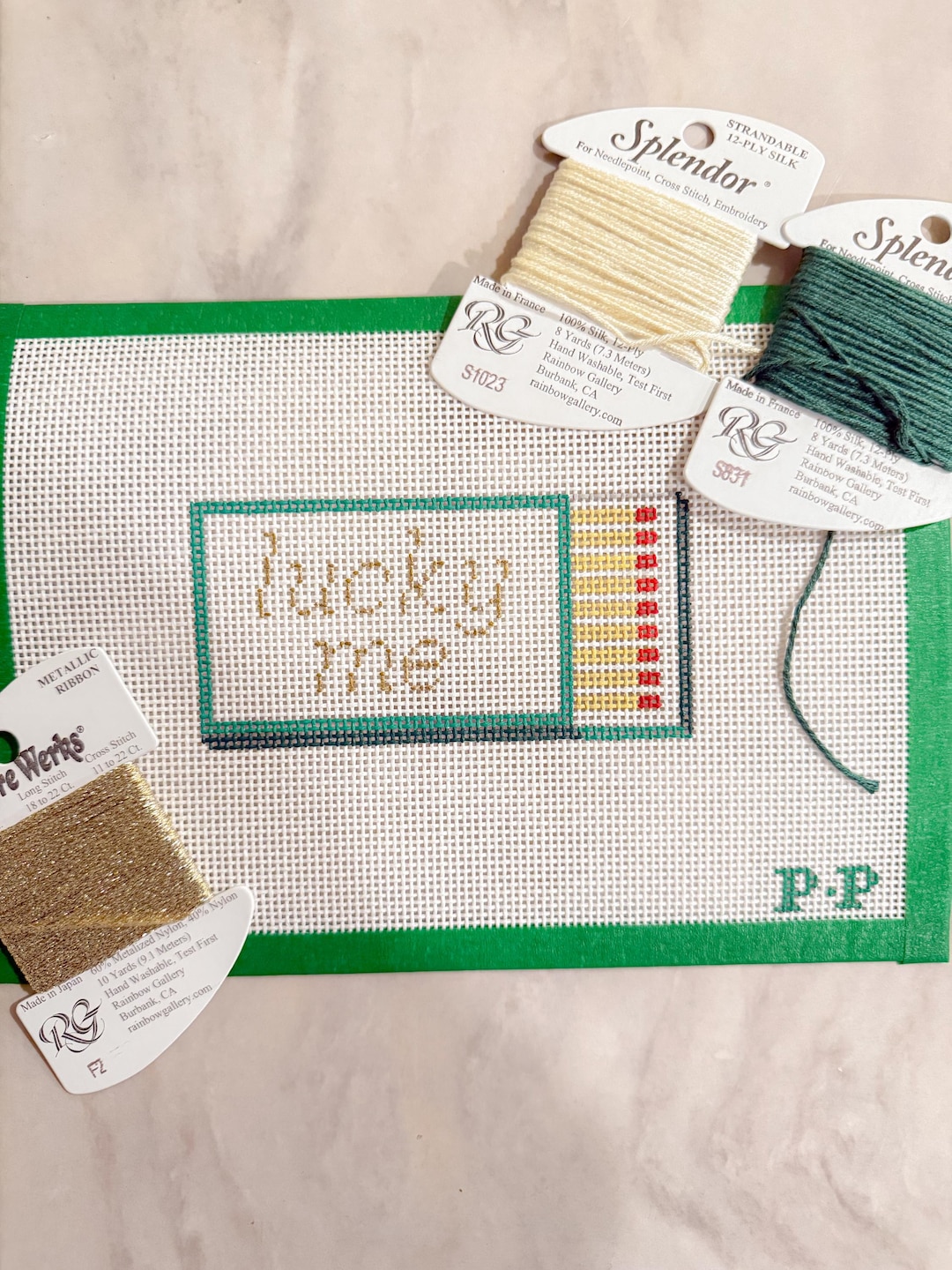 Lucky Me Matchbox | Hand Painted Needlepoint 13 Mesh Canvas | Canvas ...