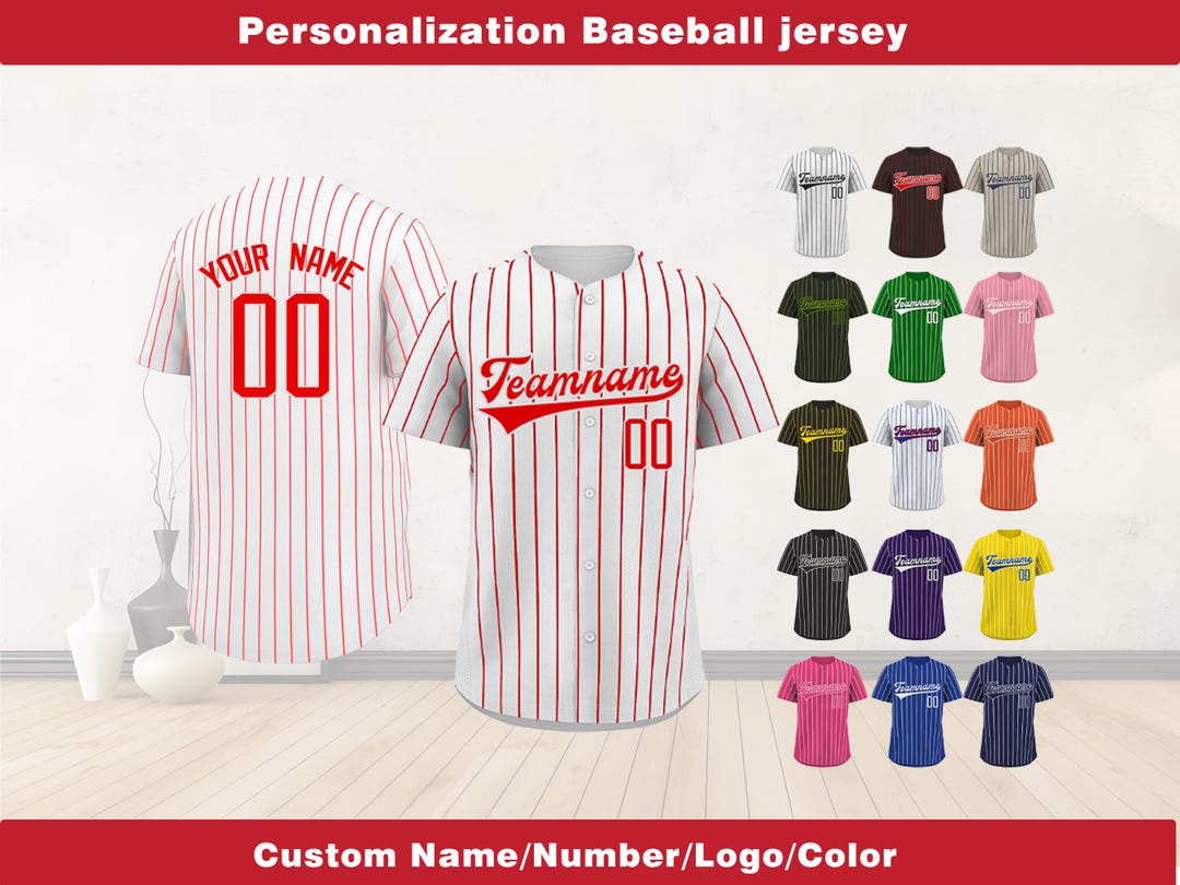 Custom Baseball Jersey Stripe Personalized Stitch/print Name Number ...