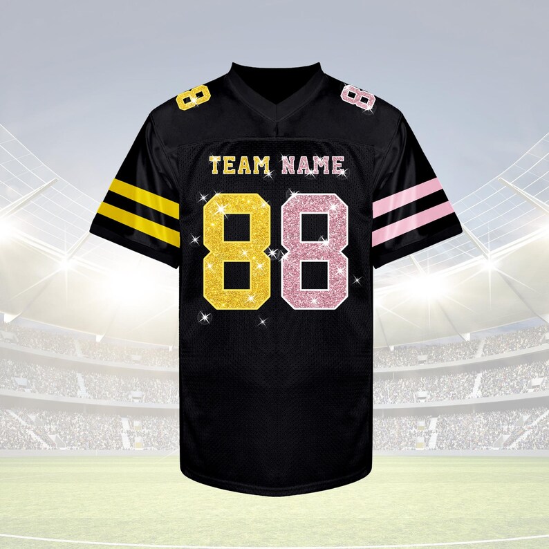 Custom Bling Football Jersey, Custom Glitter Jerseys, Personalized ...