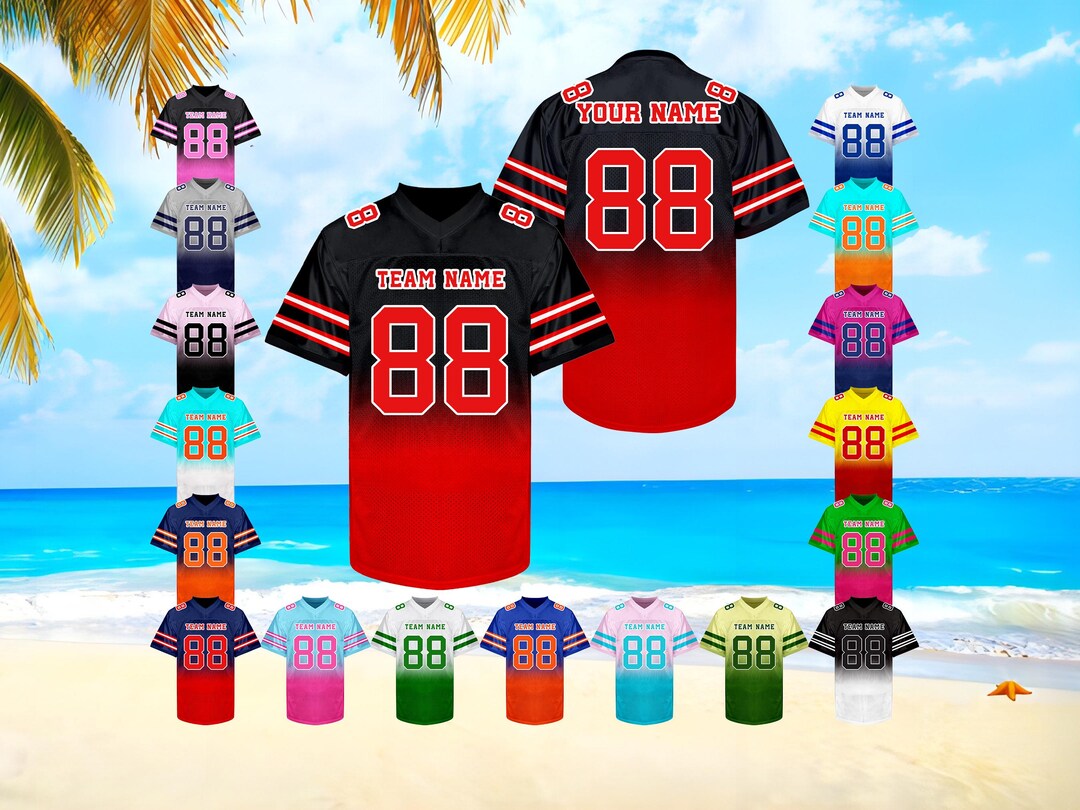 Custom Football Jersey, Personalized Bling Gradient Football Shirt ...