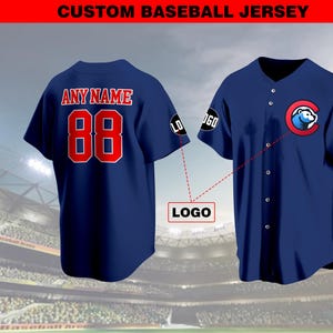 Custom Any Logo Baseball Jersey, Personalized Baseball Shirt, Baseball ...