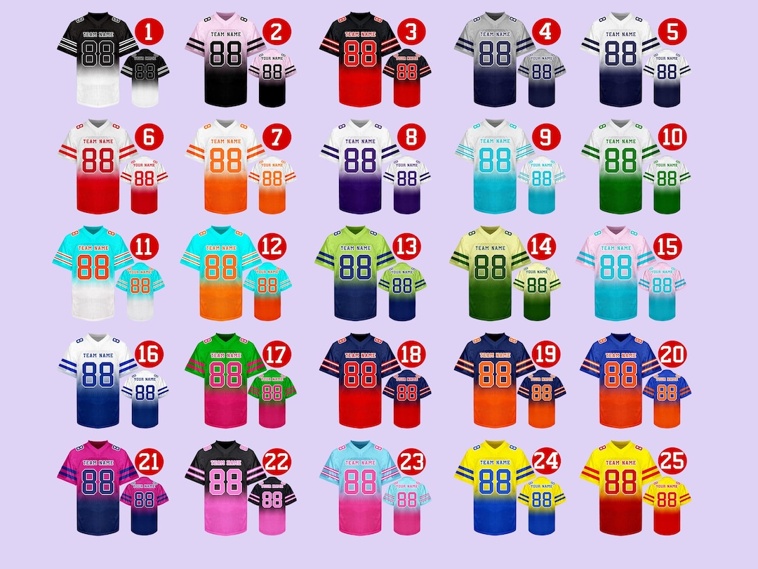 Custom Gradient Football Jersey, Personalized Bling Football Jerseys ...