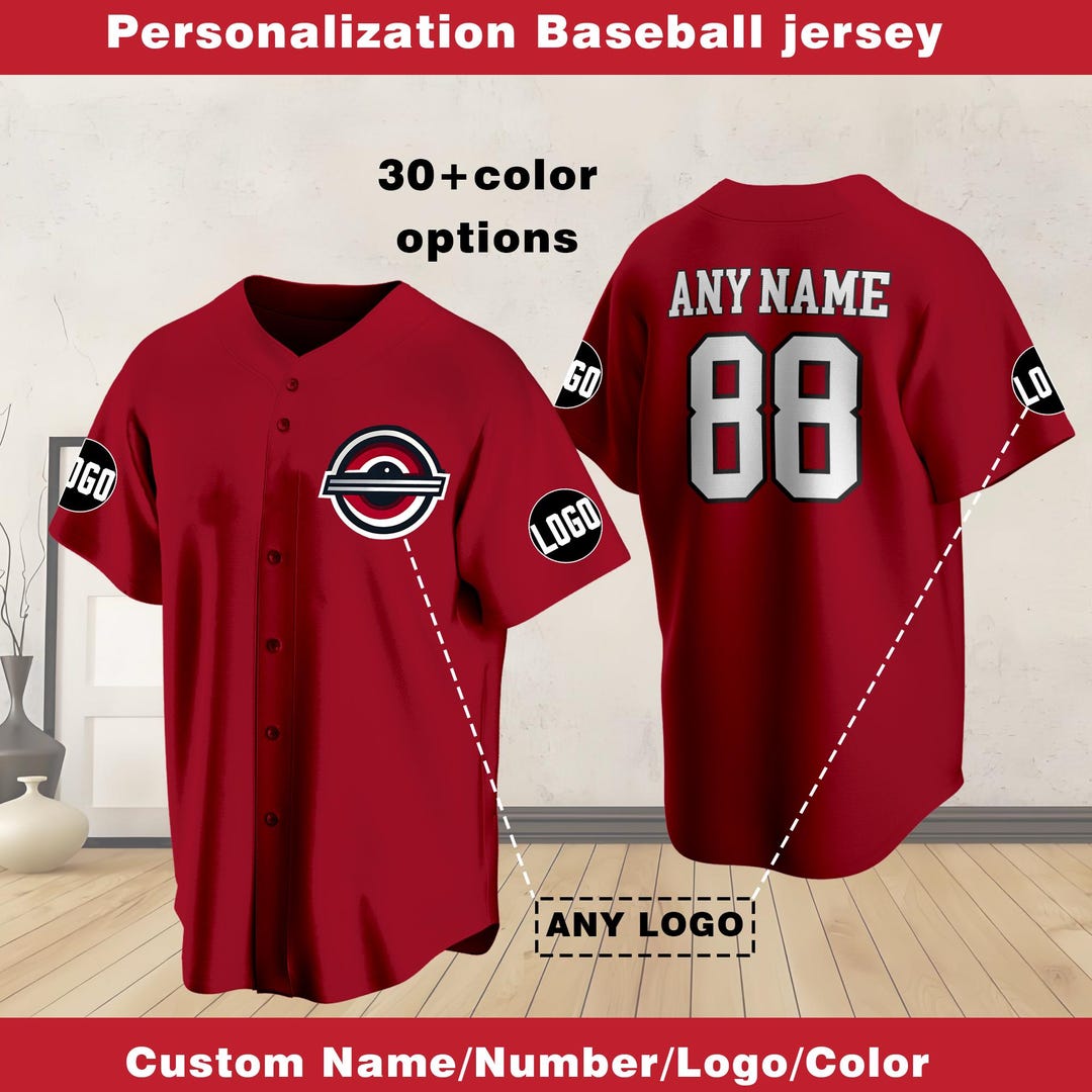 Custom Any Logo Baseball Jersey, Personalized Baseball Shirt, Baseball ...