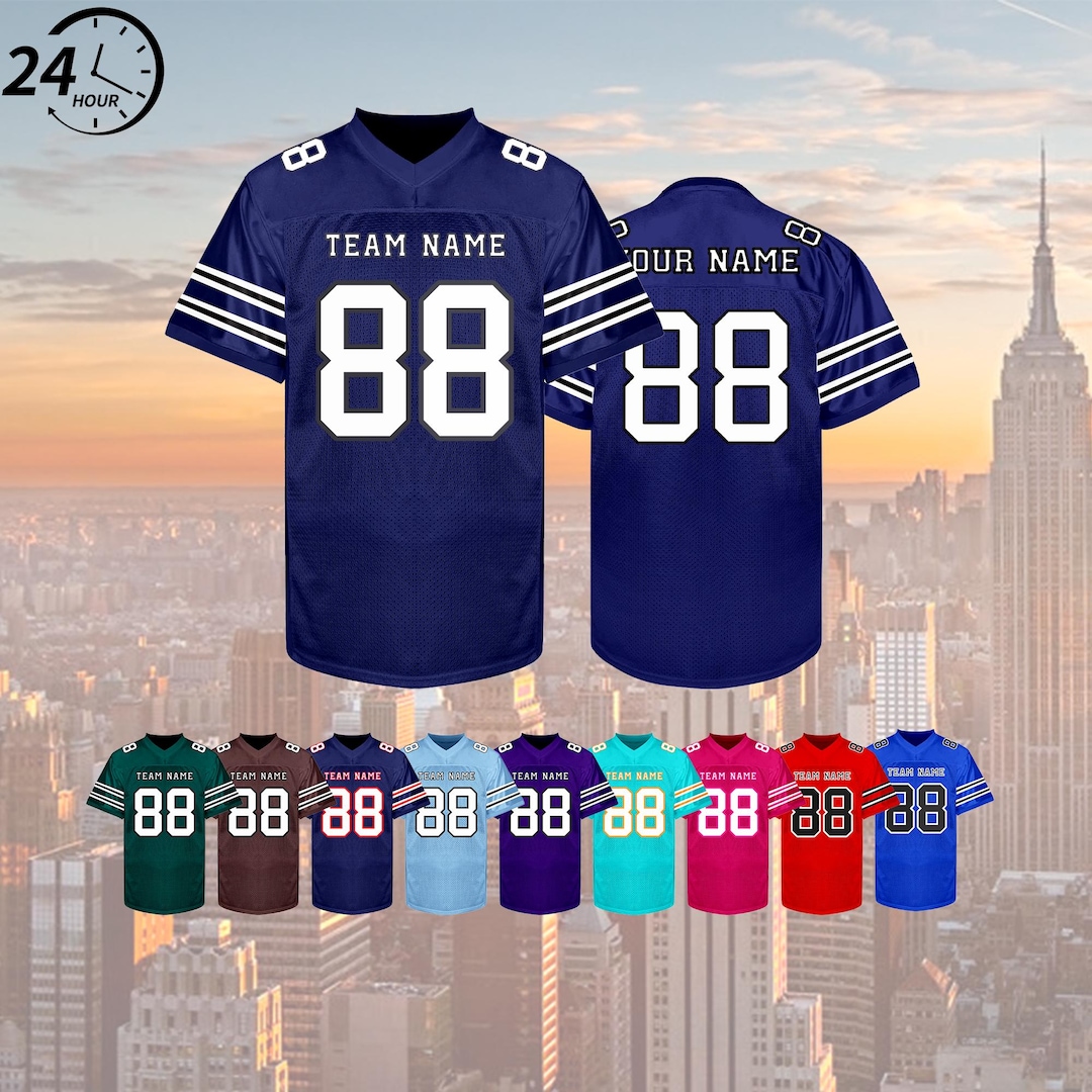 Custom Football Jersey Stitched Name Number Logo, Personalized Football ...