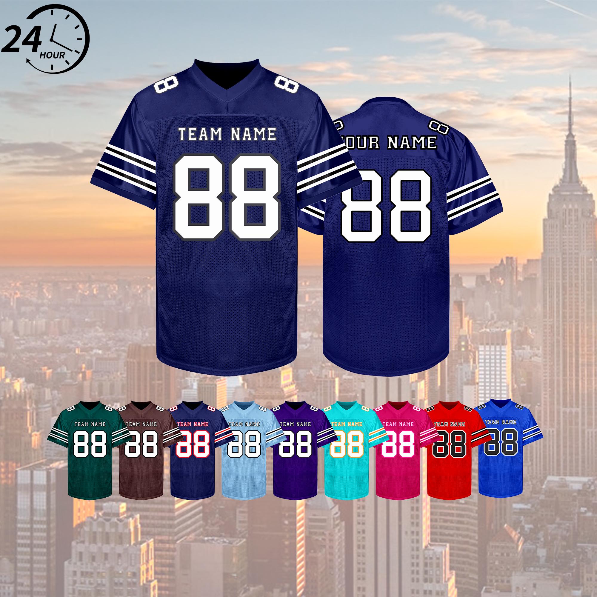 Custom Football Jersey Stitched Name Number Logo, Personalized Football ...