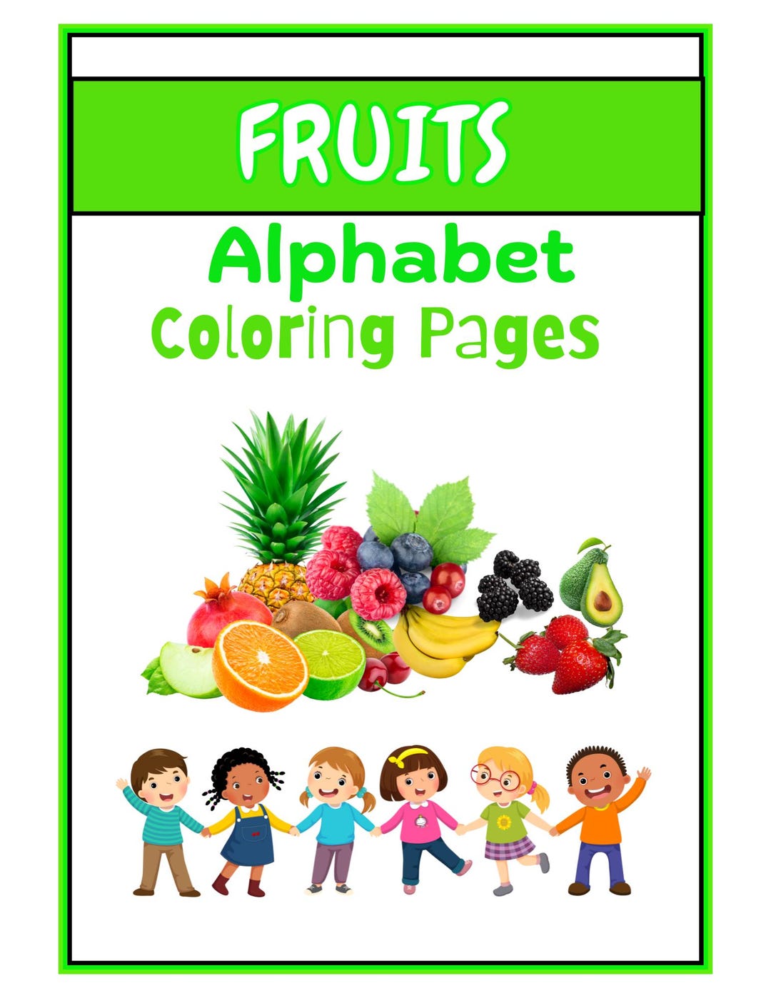 26 Pages Fruit Alphabet Coloring Pages - Fruit Color Activity/ Busy ...