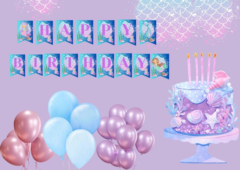 Little Mermaid / Under the Sea Birthday Party Banner / Little Mermaid ...