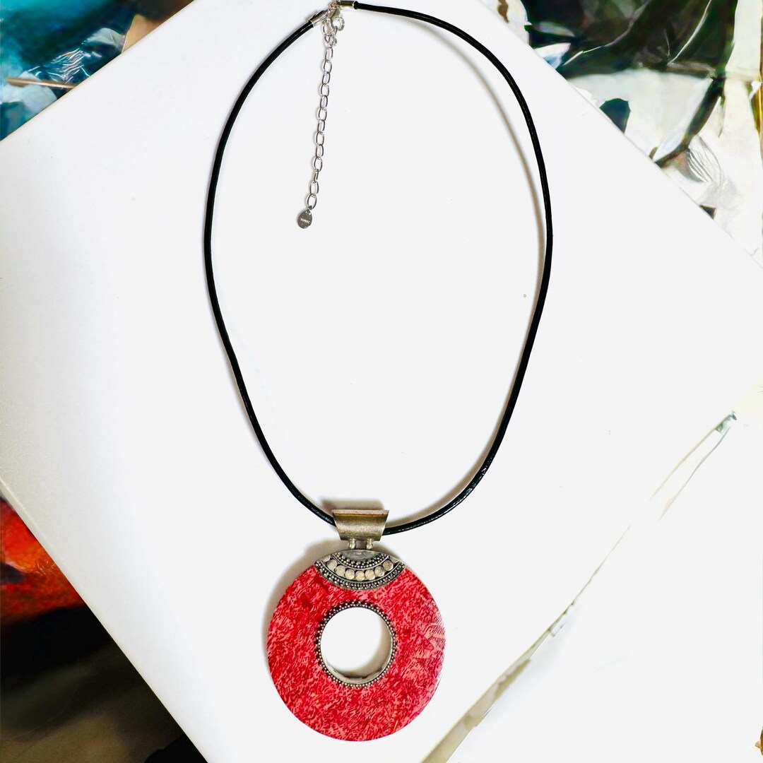 Samuel B Benham BJC Sterling Silver Stone Circle Necklace Pendant - Etsy