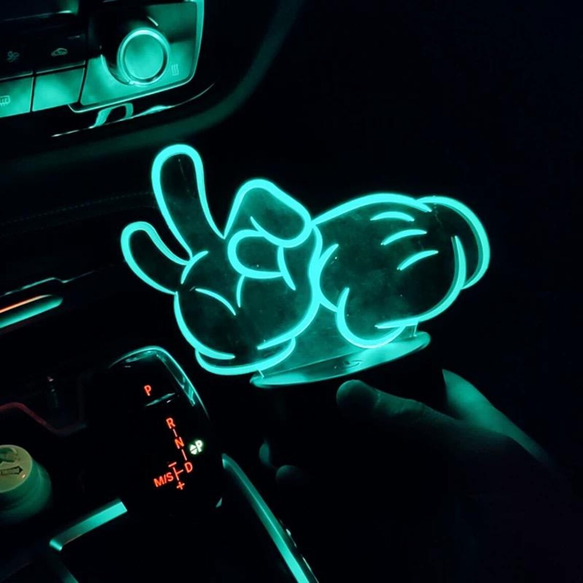 USB LED Cartoon Hand Gesture Car Light – Fun & Aesthetic Ambient ...