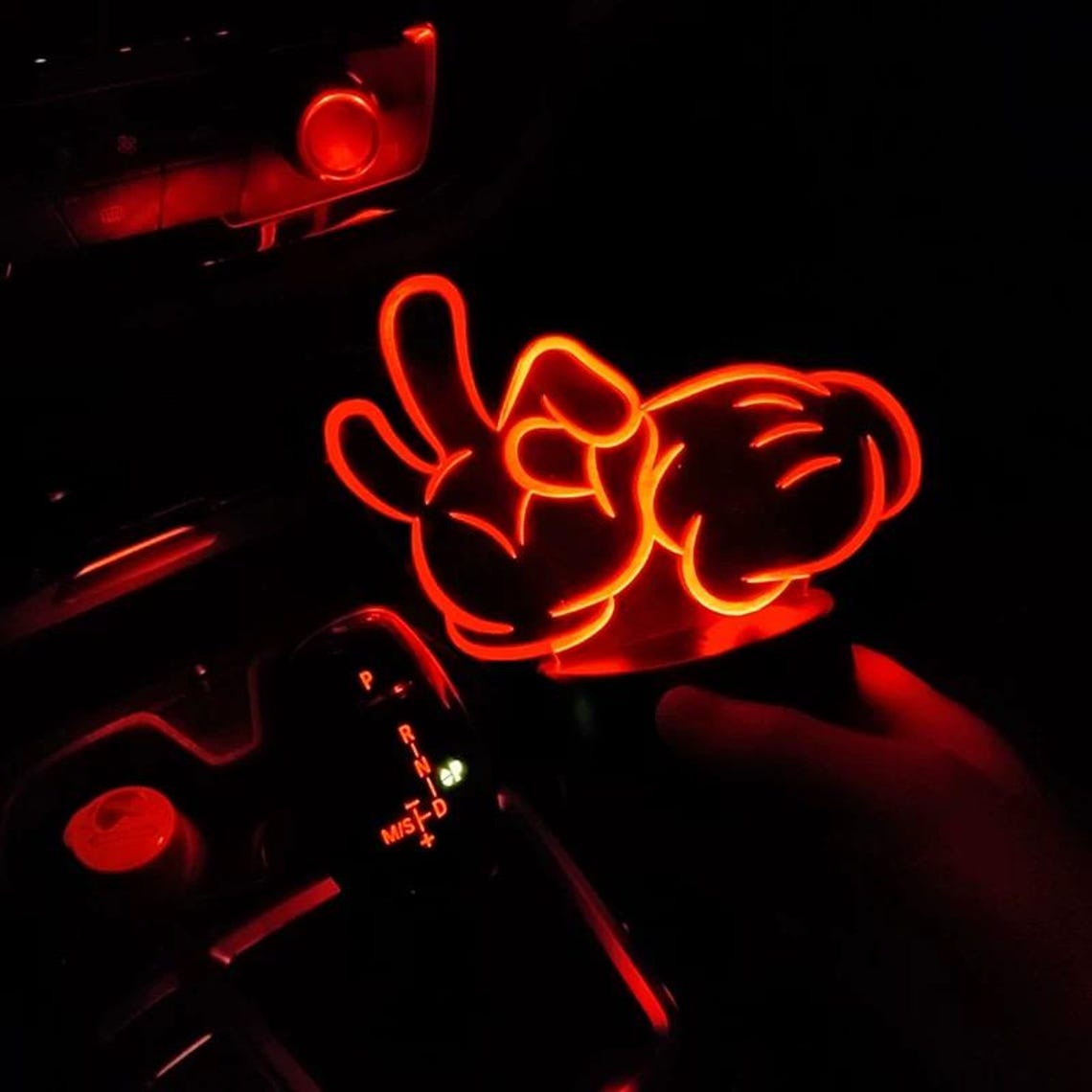 USB LED Cartoon Hand Gesture Car Light – Fun & Aesthetic Ambient ...