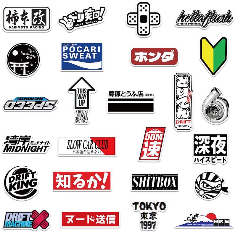 JDM Car Sticker Pack – Drift, Tuning & Racing Decals for Car ...