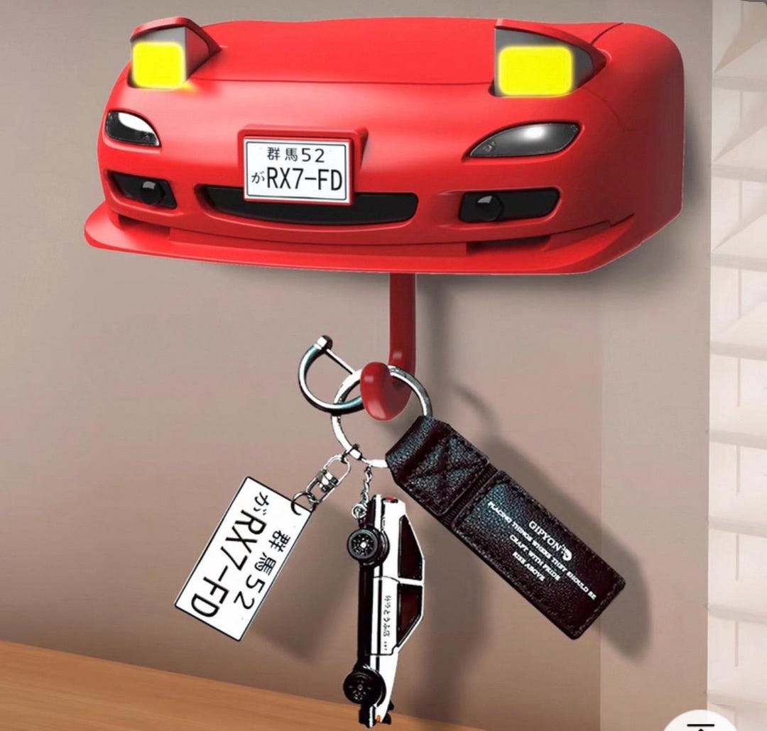 RX-7 FD Car Front Key Holder – JDM Pop-up Headlight Wall Hook Organizer ...