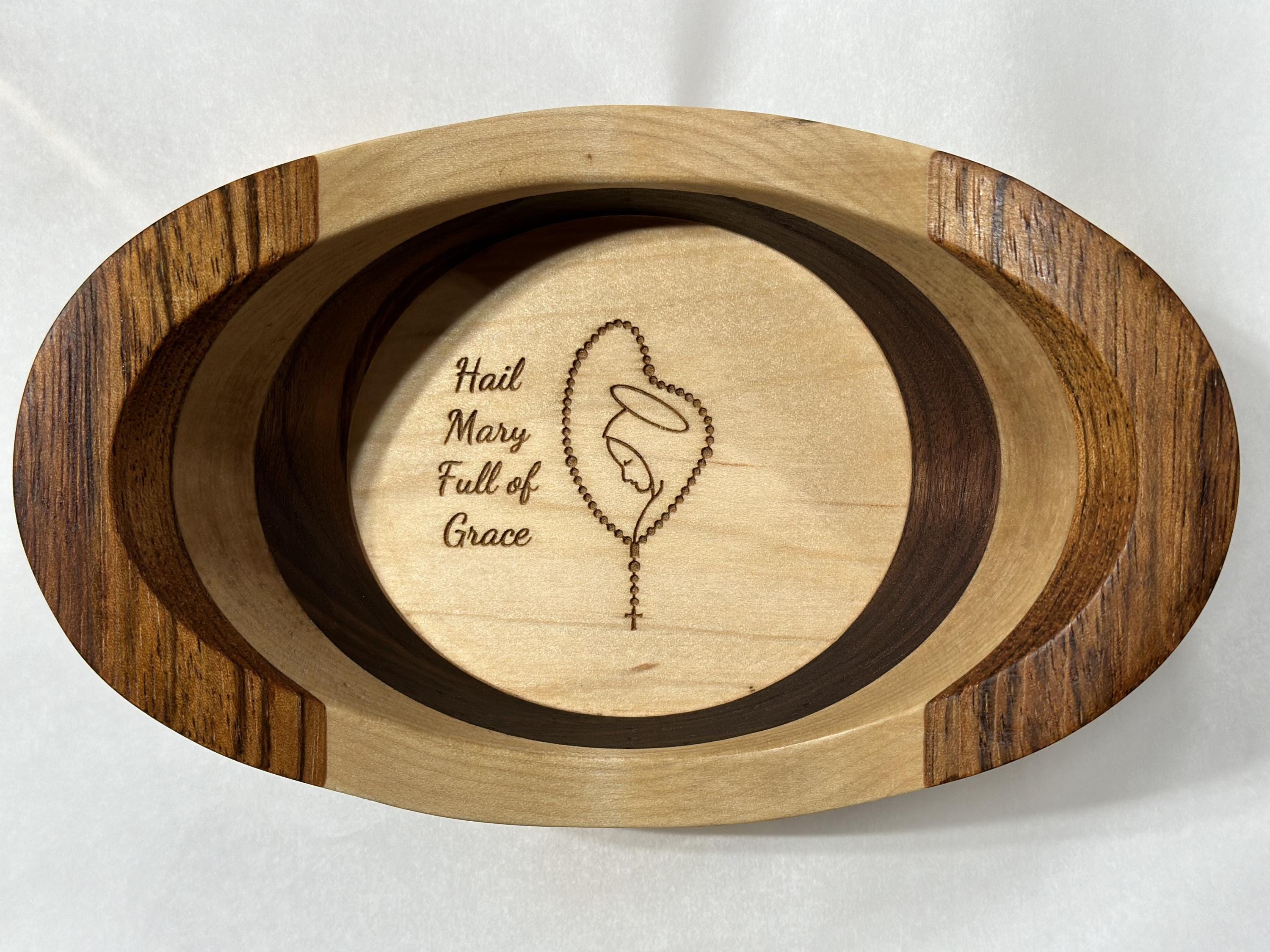 Maple & Walnut Rosary Tray: Wood Catholic Gift - Etsy