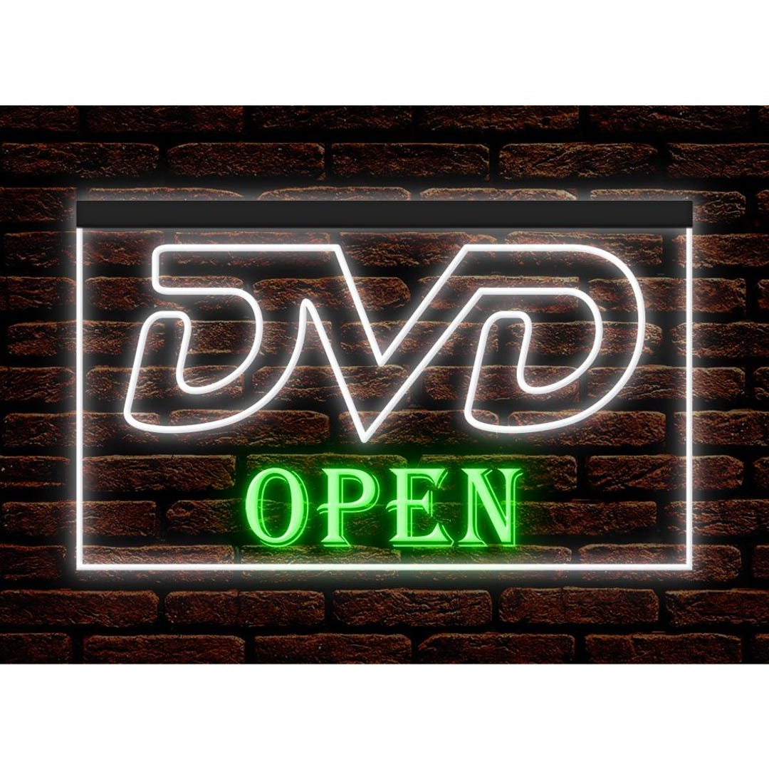 DVD Shop Store Home Decor Open Display Neon Sign Illuminated 7 Colors ...