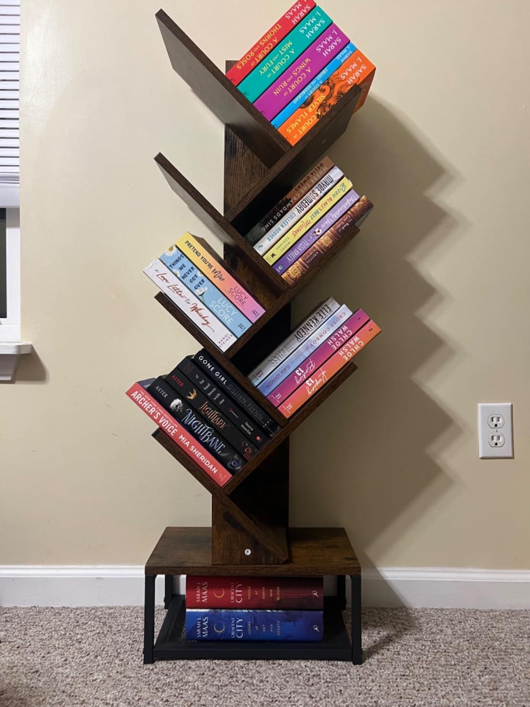 7 Tier Tree Bookshelf Tree Book Shelf With Storage Floor Standing ...