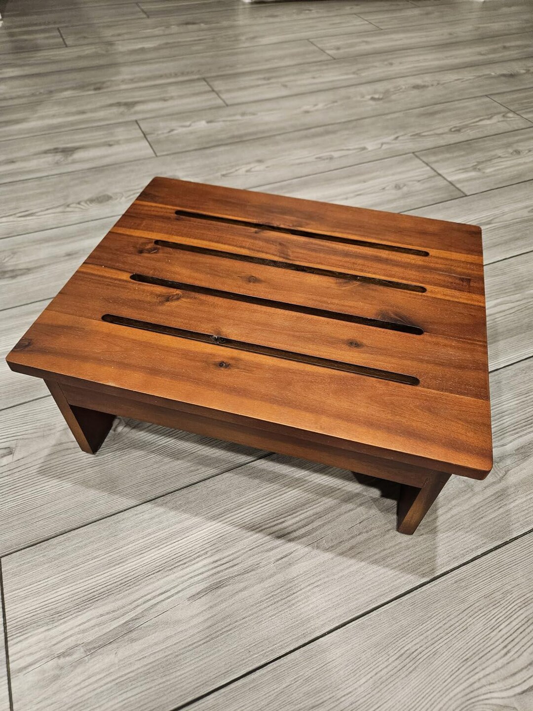 Acacia Wood One Step Stool Wooden Step Stools High Bed Riser, Bathroom ...