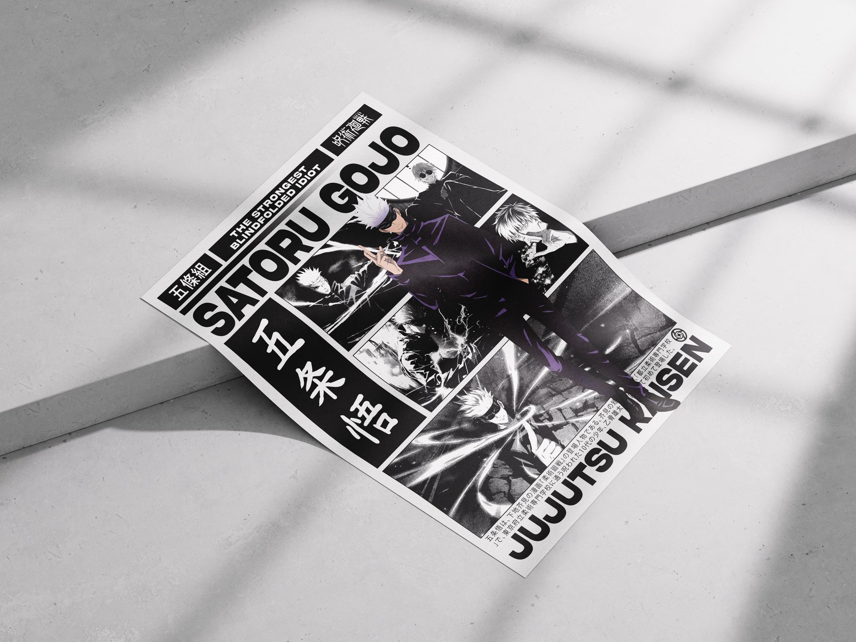 Satoru Gojo Jujutsu Kaisen, Anime Poster, Vertical Matte Wall Art Print ...