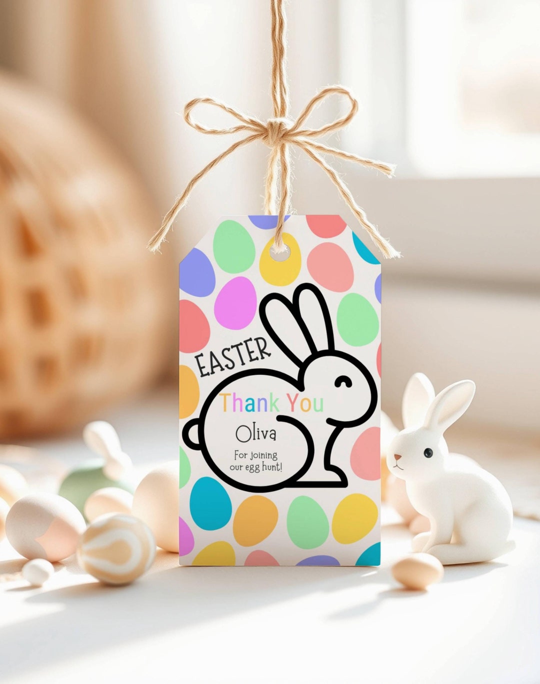 Customizable Easter Gift Tag Template | Easter Favor Bag Tag | Easter ...