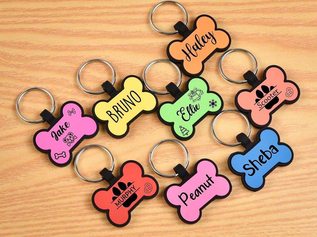 Engraved Silicone Dog Tag: Personalized Silent Pet ID Tag - Etsy