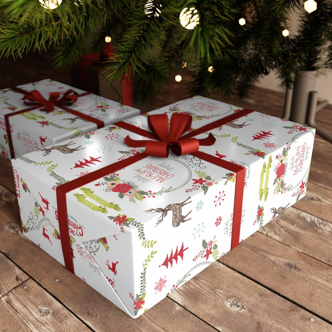 Wrapping Paper Christmas, Gift Wrap, Holiday, Merry Christmas Gift - Etsy
