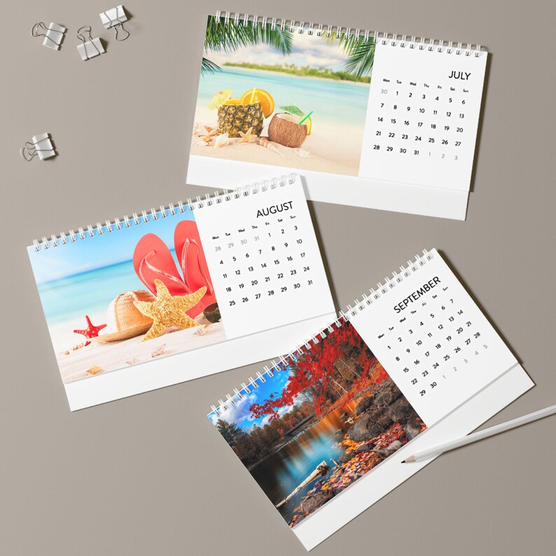 Desk Calendar 2025, Nature Photography Calendar, Seasonal Desk Calendar ...