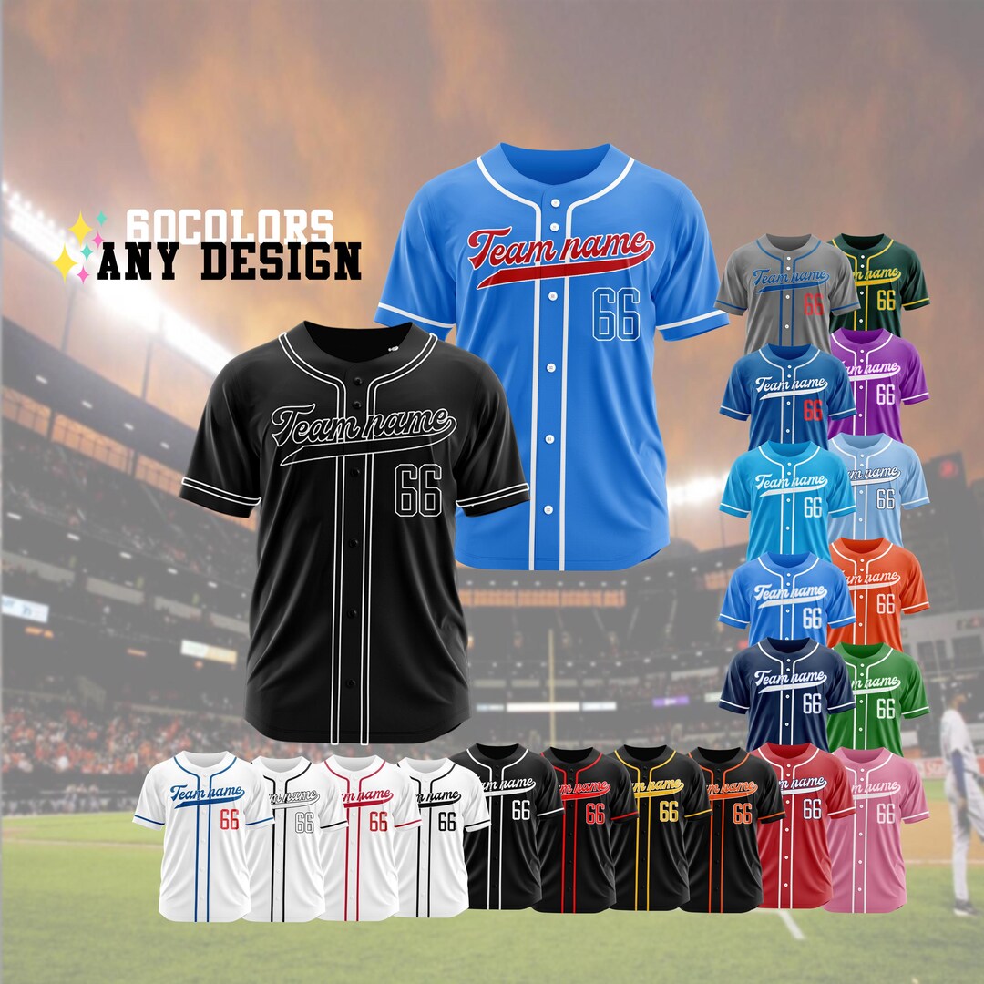 Custom Baseball Shirt With Embroidered or Printed Name and Number for ...