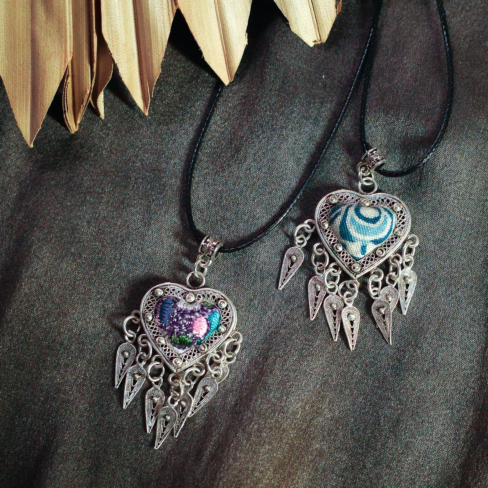 Hmong Embroidered Necklace - Miao Tribe Handmade Pendant, Boho Chic ...