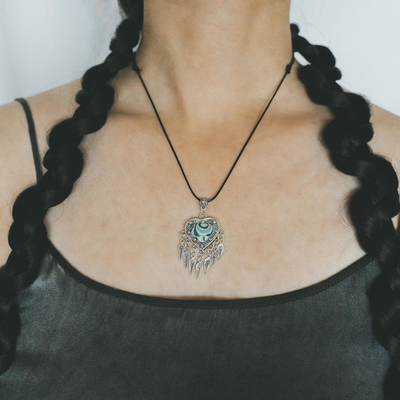 Hmong Embroidered Necklace - Miao Tribe Handmade Pendant, Boho Chic ...