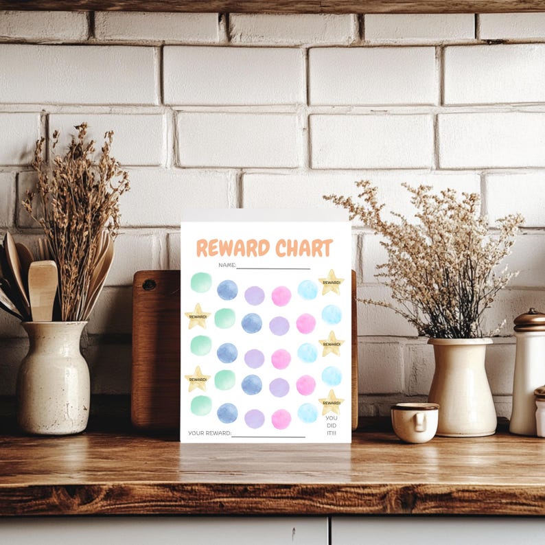 Buy Reward Chart for Kids, Printable Reward Chart, Toddler Chart, Kids ...
