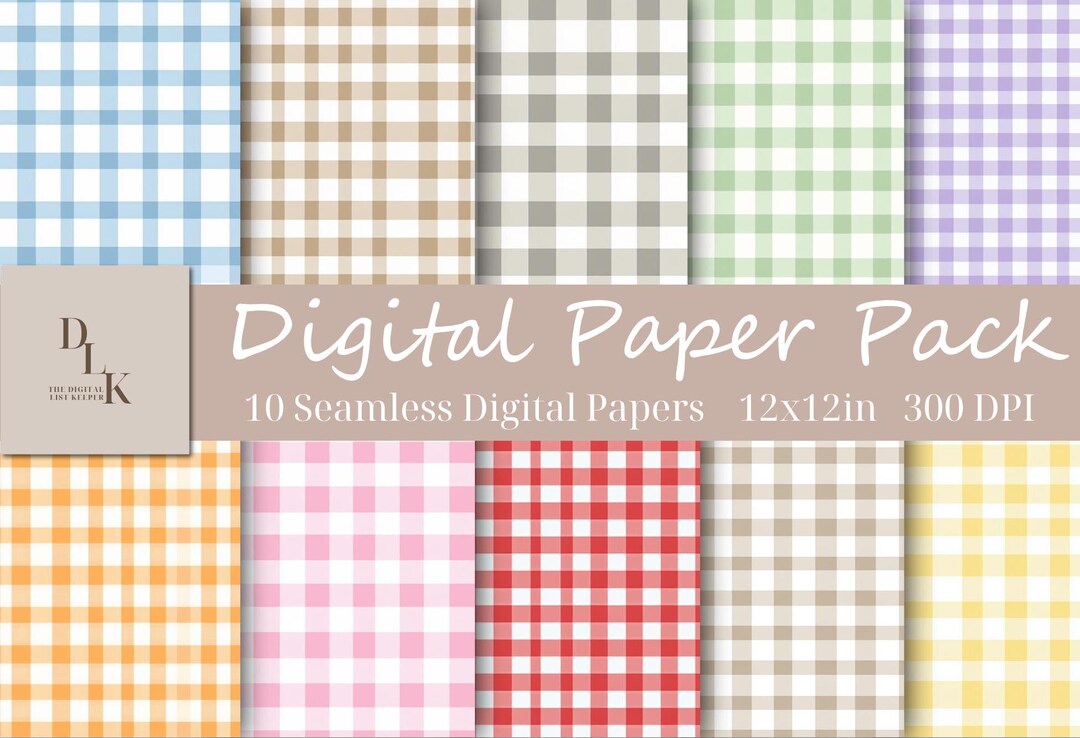 Gingham Digital Paper, Gingham Background, Commercial Digital Paper ...