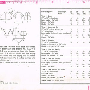 1960s Vintage Simplicity Sewing Pattern 6817 Ginny Baby 12 Inch Doll ...