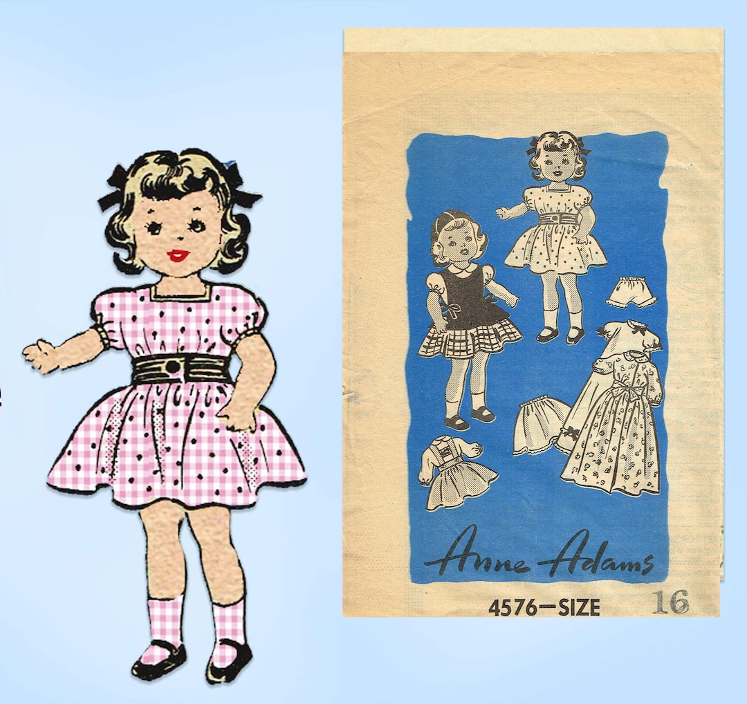 1950s Doll Clothes Sewing Pattern: Anne Adams 4576, 16 Inch Doll - Etsy