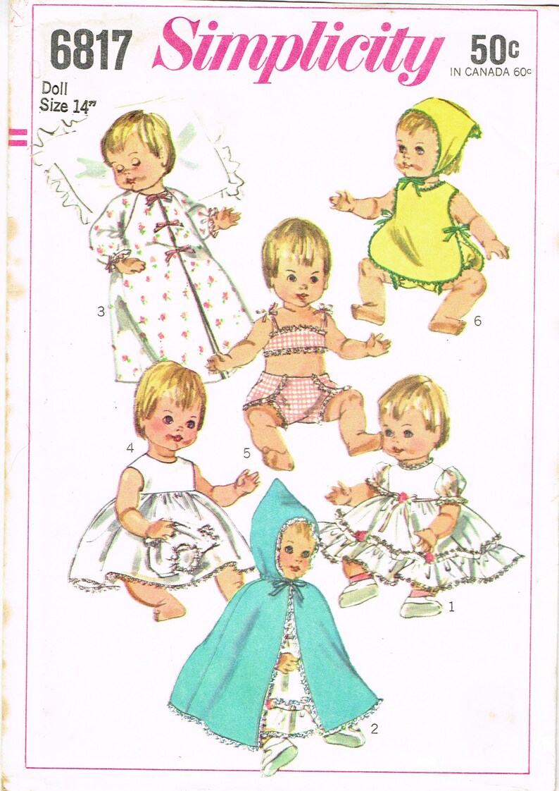 1960s Vintage Simplicity Sewing Pattern 6817 Betsy Wetsy 14 - Etsy