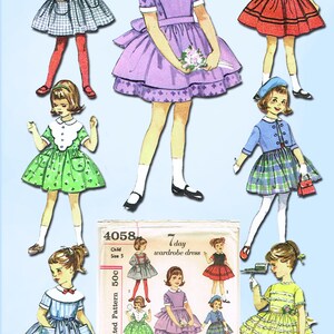1960s Vintage Simplicity Sewing Pattern 4058 7 Day Toddler Dress Set ...