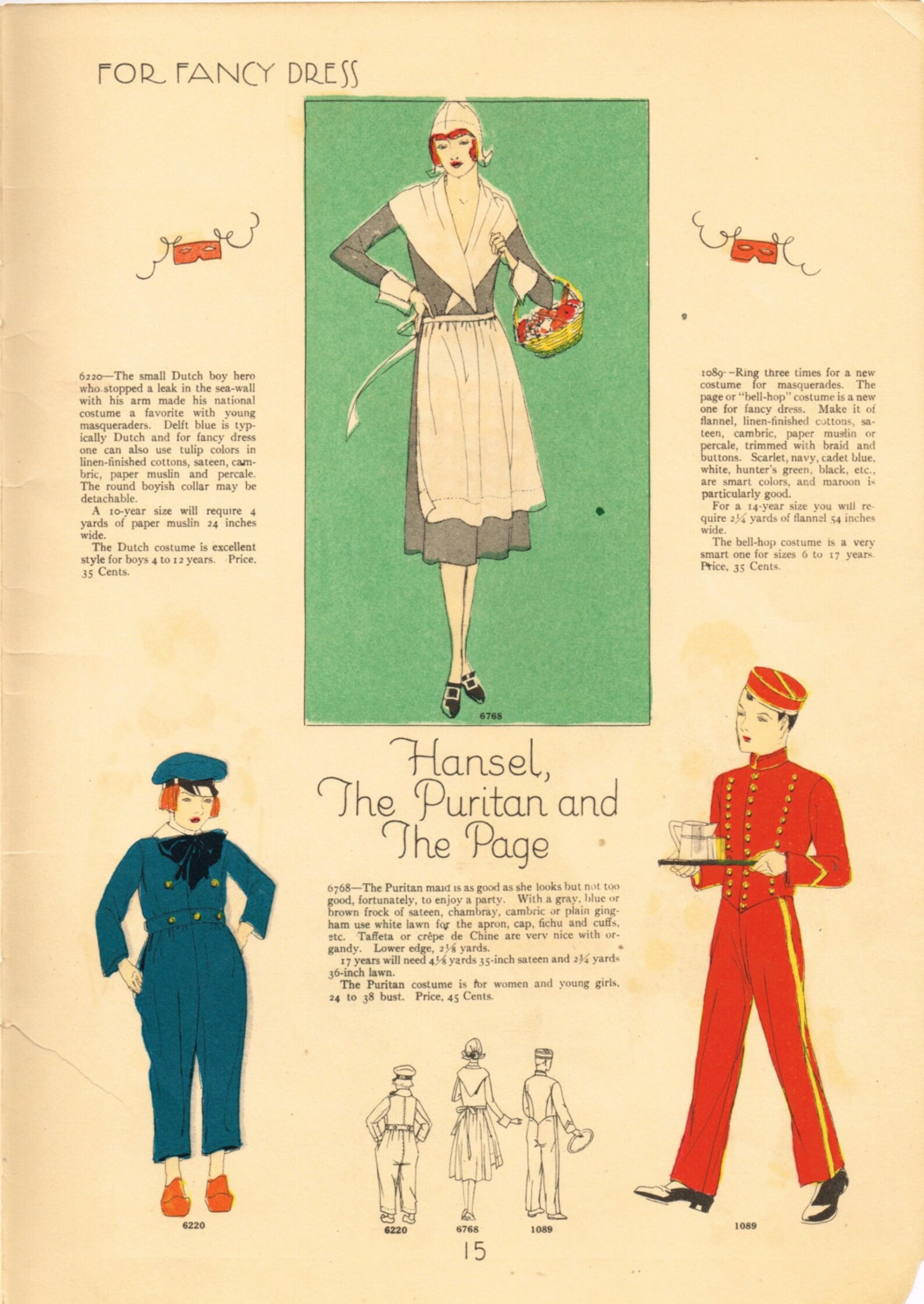 1920s Butterick Flapper Costume Pattern Catalog Fancy Dress Instant ...
