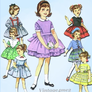 1960s Vintage Simplicity Sewing Pattern 4058 7 Day Toddler Dress Set ...