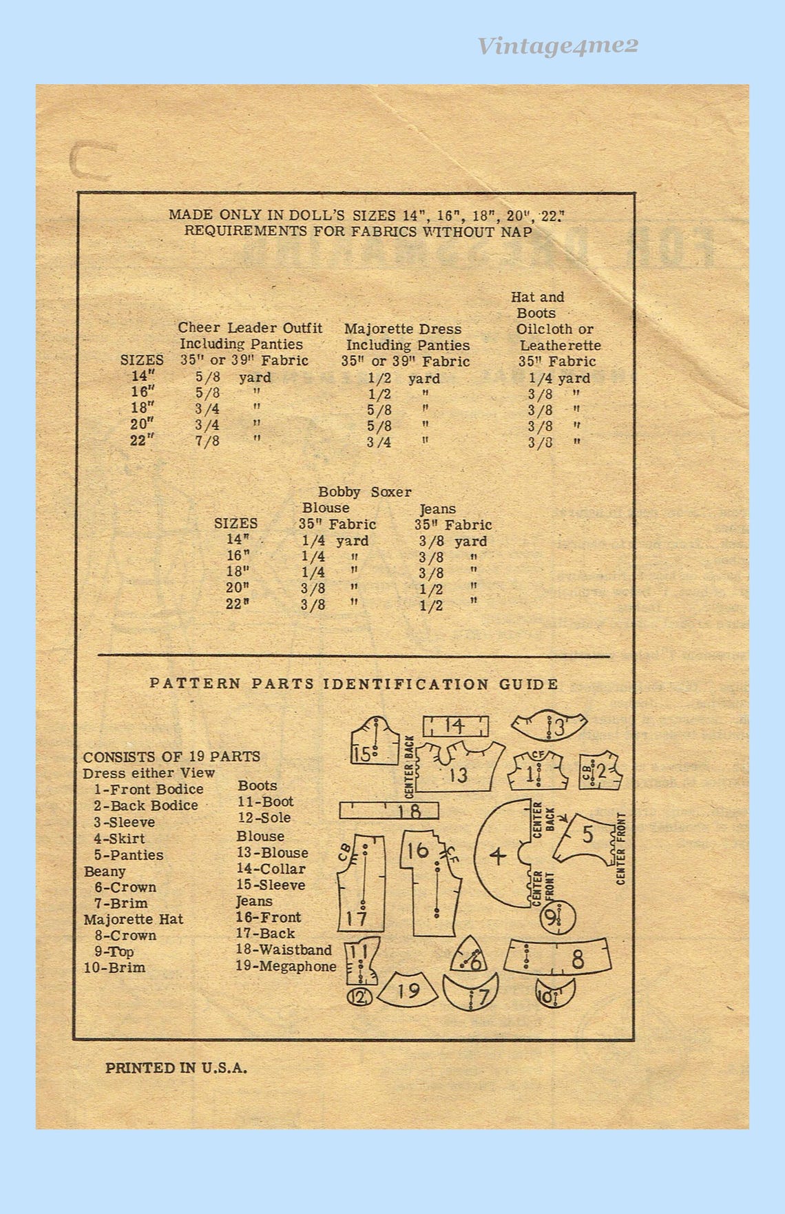 Anne Adams 14 Inch Doll Clothes Sewing Pattern T-4924 - Etsy
